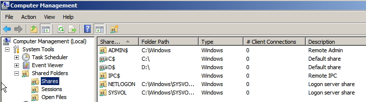 How to remove administrative shares in Windows Server 2008? | IT Blog