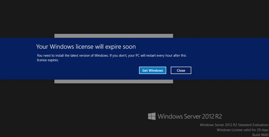 Windows Server 2012 R2 Trial expiring, how to renew it? | IT Blog