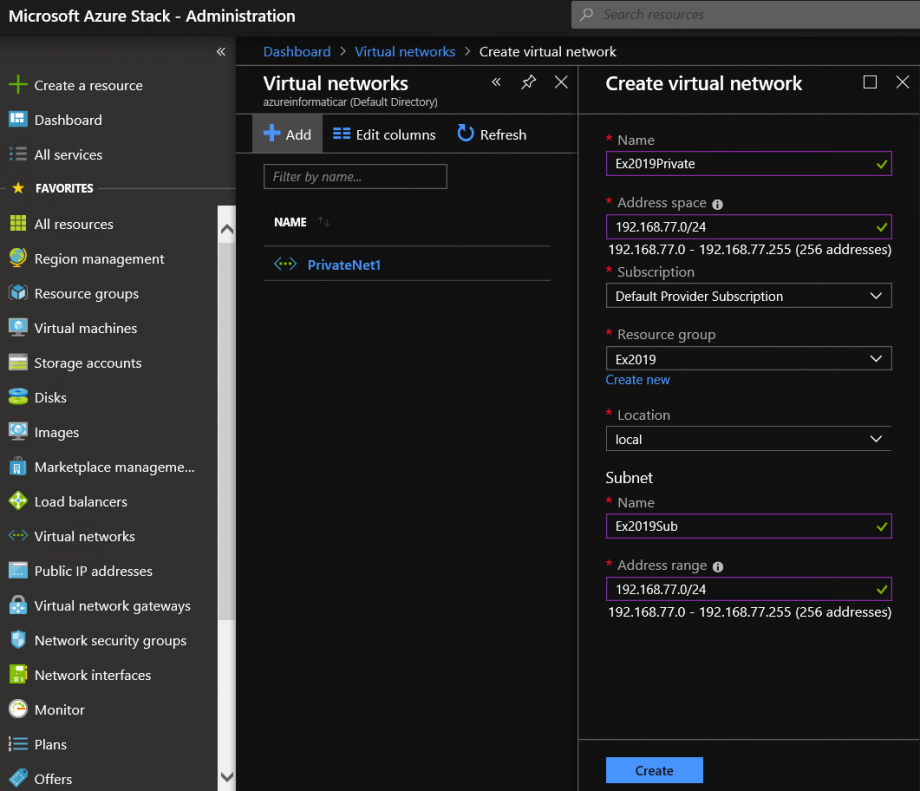 Create a VM in Azure Stack (ASDK) from uploaded VHD | IT Blog