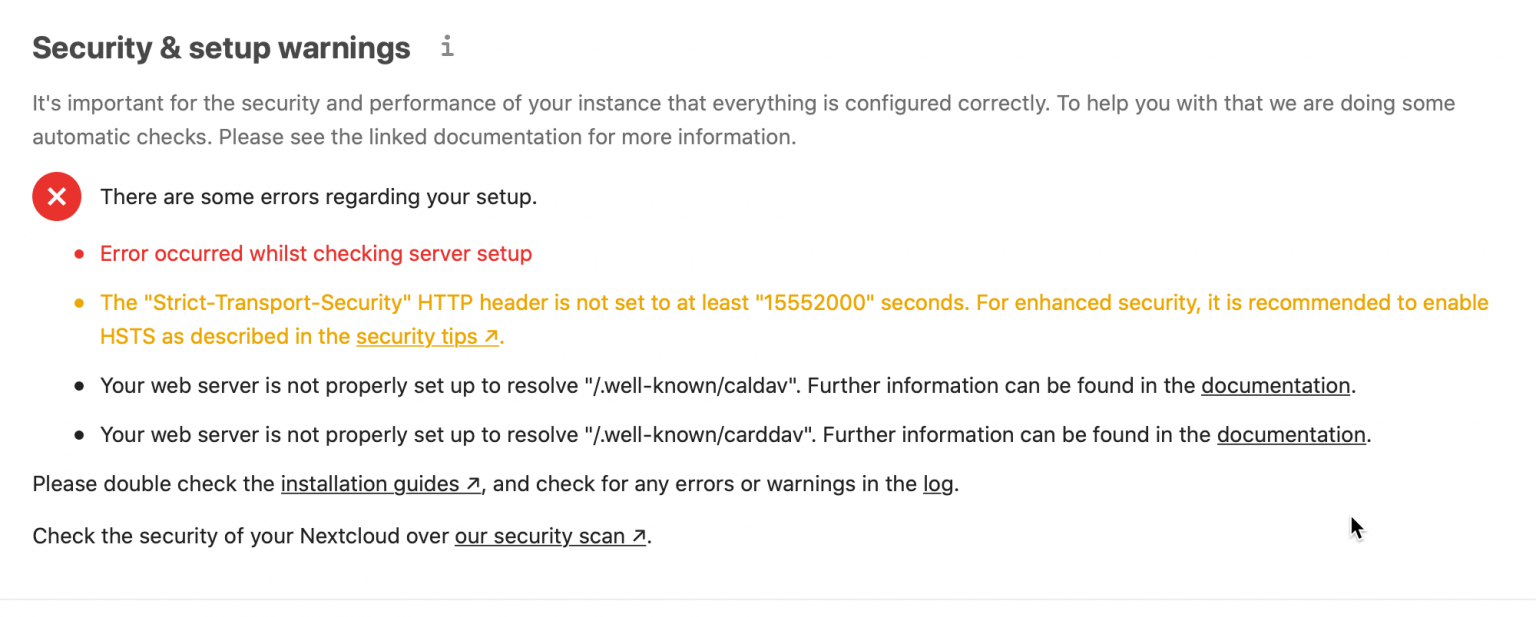 Resolving NextCloud Warnings/Errors | IT Blog