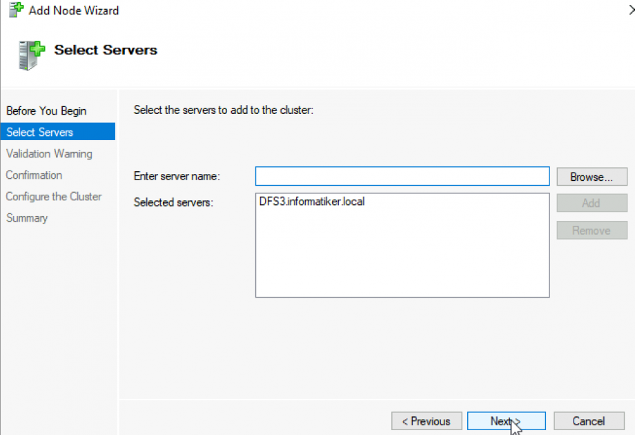 Add a new node to Windows Server Failover Cluster | IT Blog