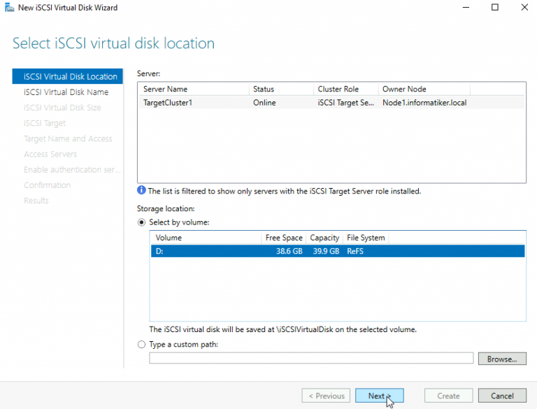 Create ISCSI Target cluster on Windows Server 2019 | IT Blog