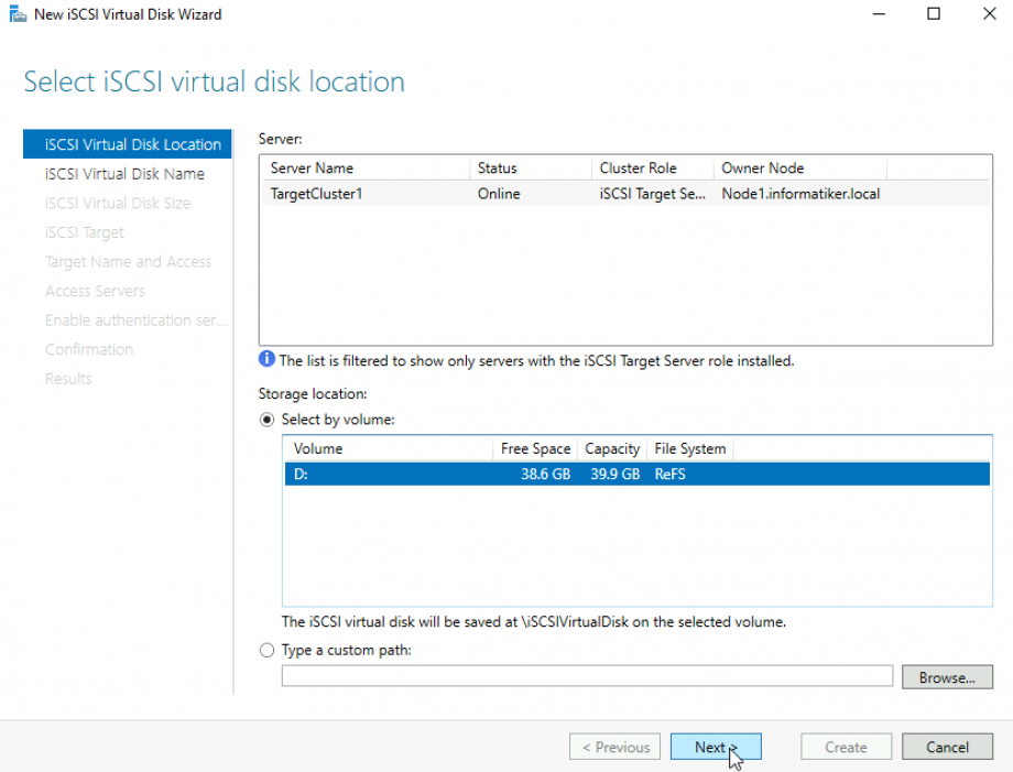 Create ISCSI Target cluster on Windows Server 2019 | IT Blog