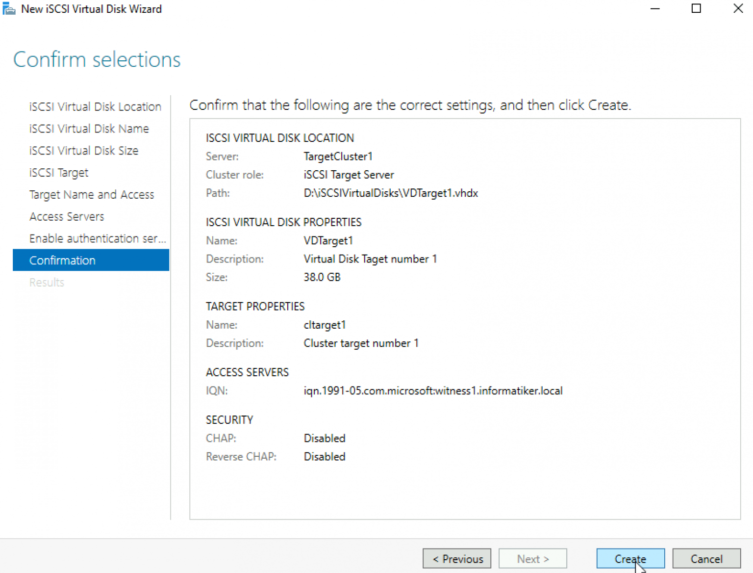 Create ISCSI Target cluster on Windows Server 2019 | IT Blog