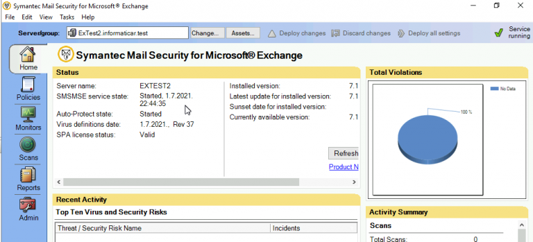 Accessing SMSMSE 7.10 on multiple servers via central console (Symantec ...