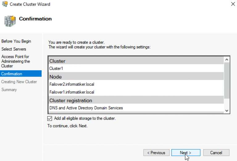 Create Failover Cluster in Windows Server 2019 | IT Blog