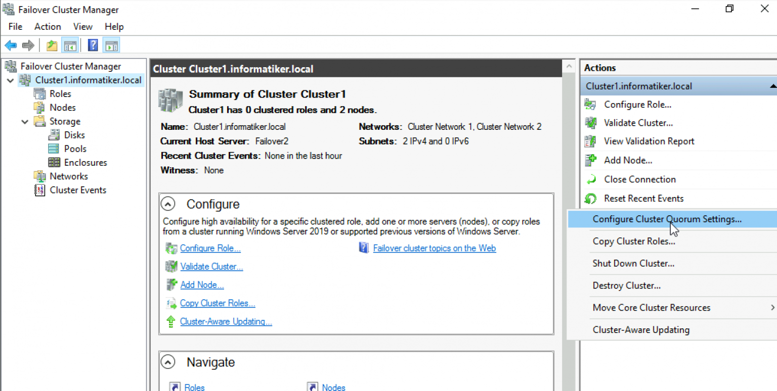 Create Failover Cluster in Windows Server 2019 | IT Blog