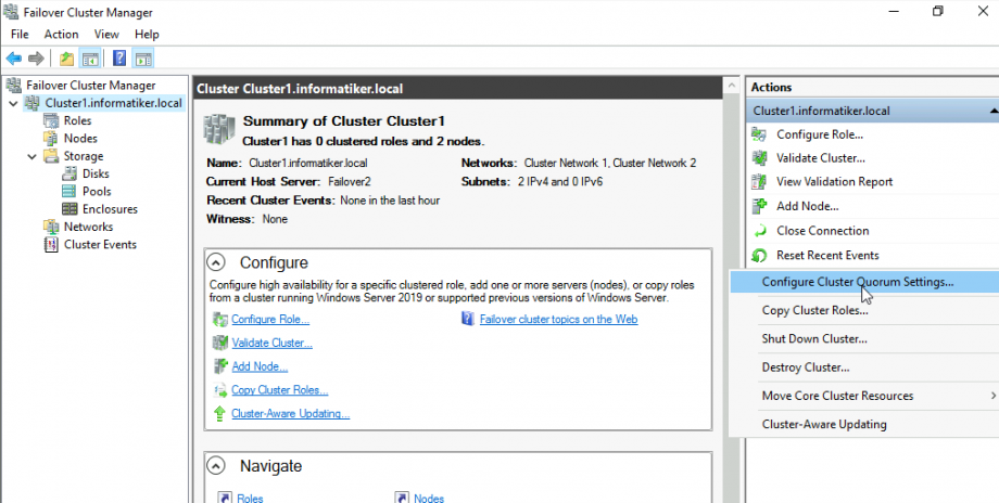Create Failover Cluster in Windows Server 2019 | IT Blog