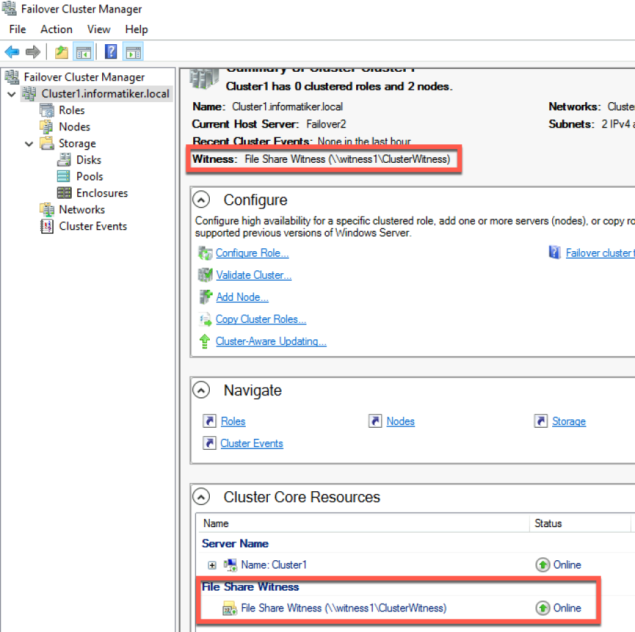 Create Failover Cluster in Windows Server 2019 | IT Blog