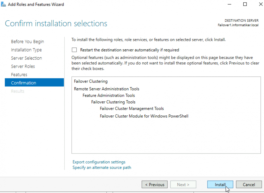 Create Failover Cluster in Windows Server 2019 | IT Blog